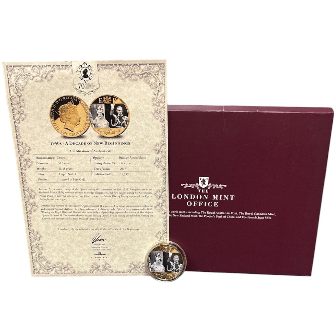 Pre-owned 1950s- A Decade Of New Beginnings Gold Plated Coin - Own4Less